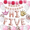 Amazon.com: 5th Birthday Decorations - Girl Hi Five Party Decorations ...