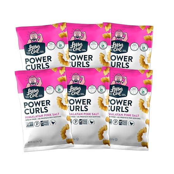 Amazon.com : LesserEvil Grain Free Power Curls, Himalayan Pink Salt, 4 ...