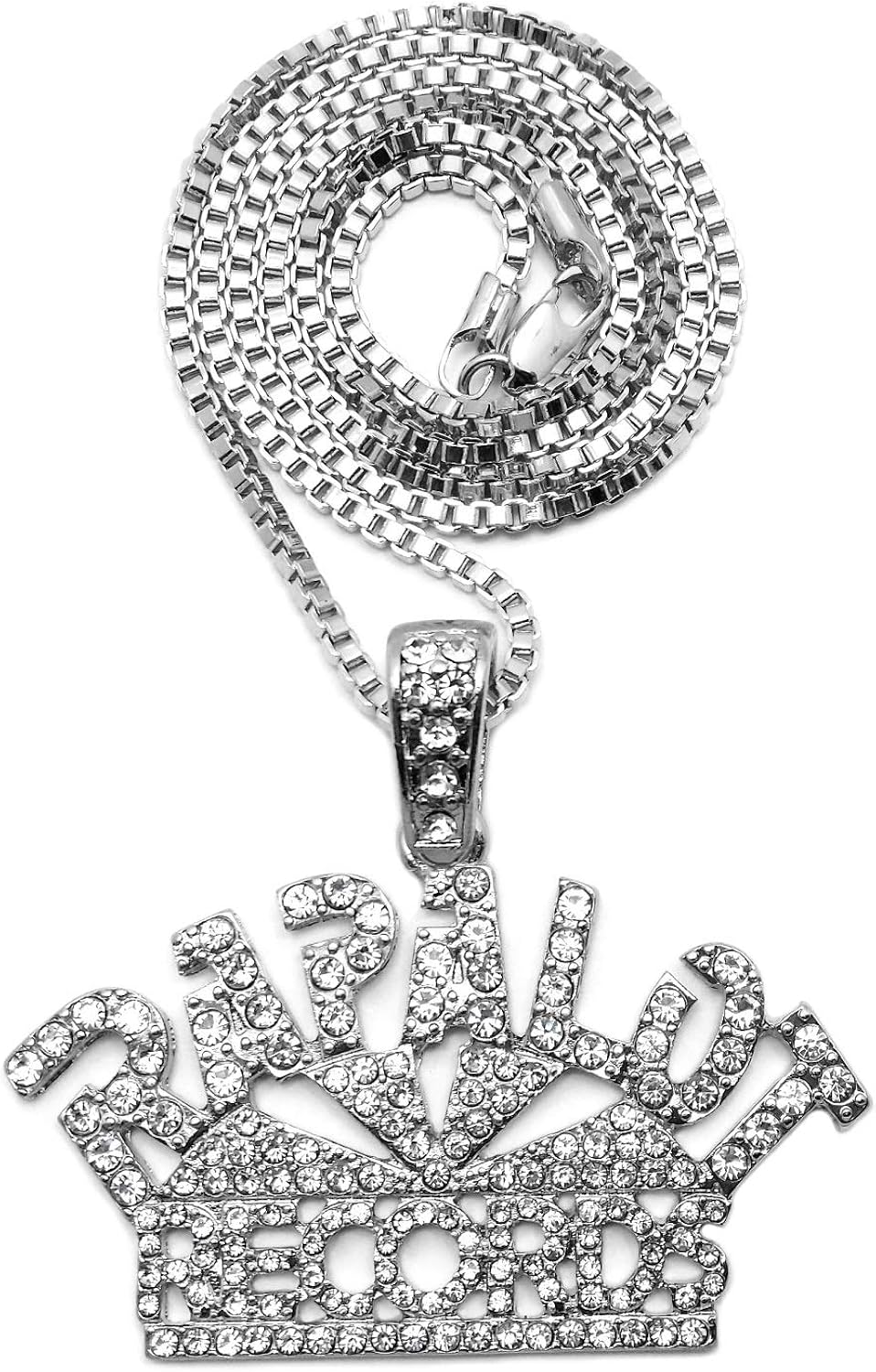 Hip Hop White Gold Plated Iced RAP A LOT RECORDS Pendant & 18" 20" 24 ...