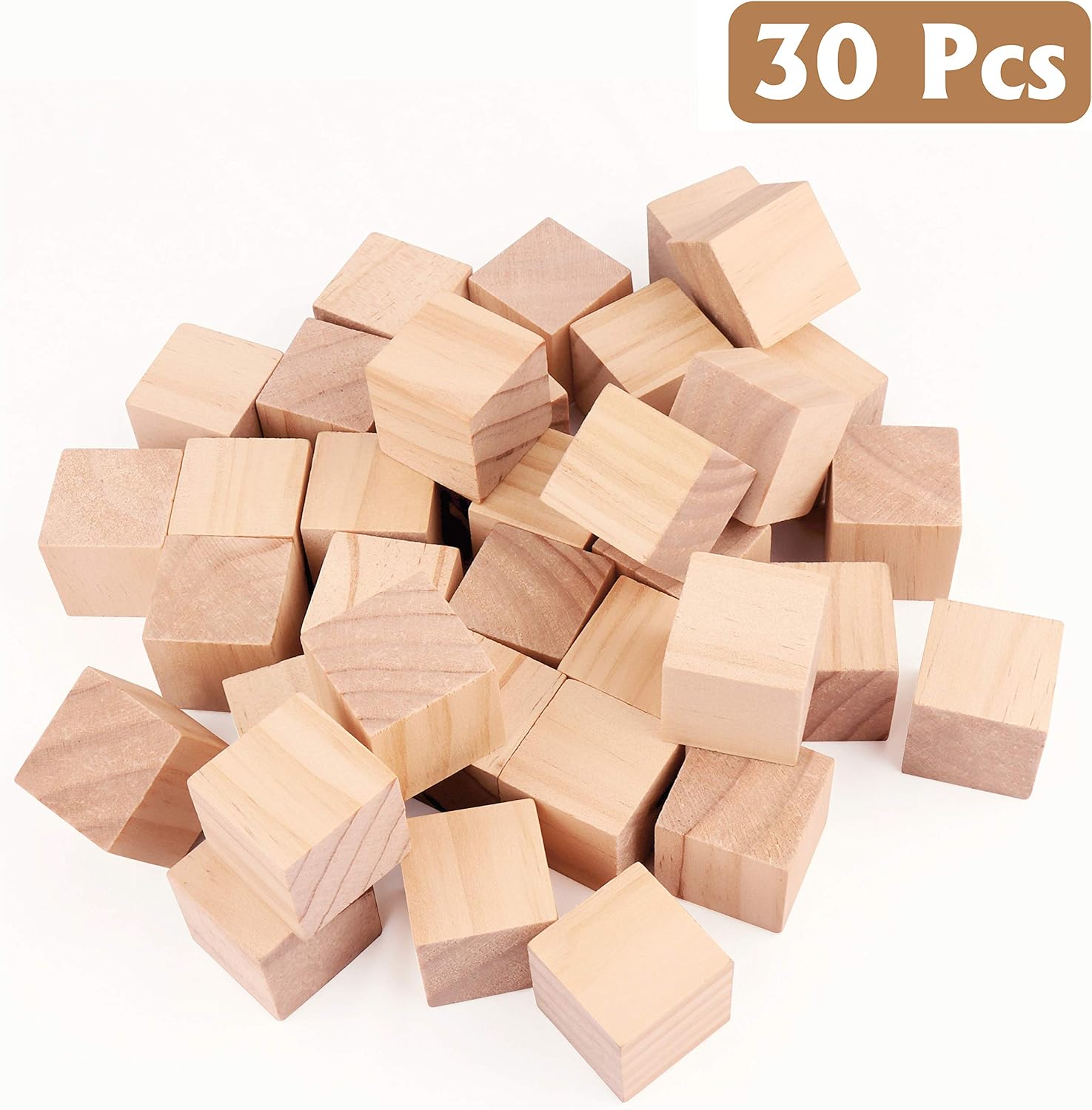 Kurtzy Wooden Cubes 30 Pcs Wood Cubes 3 X 3 Cm Natural Unfinished Kurtzy Wooden Cubes 30 Pcs Wood Cubes 3 X 3 Cm Natural Unfinished