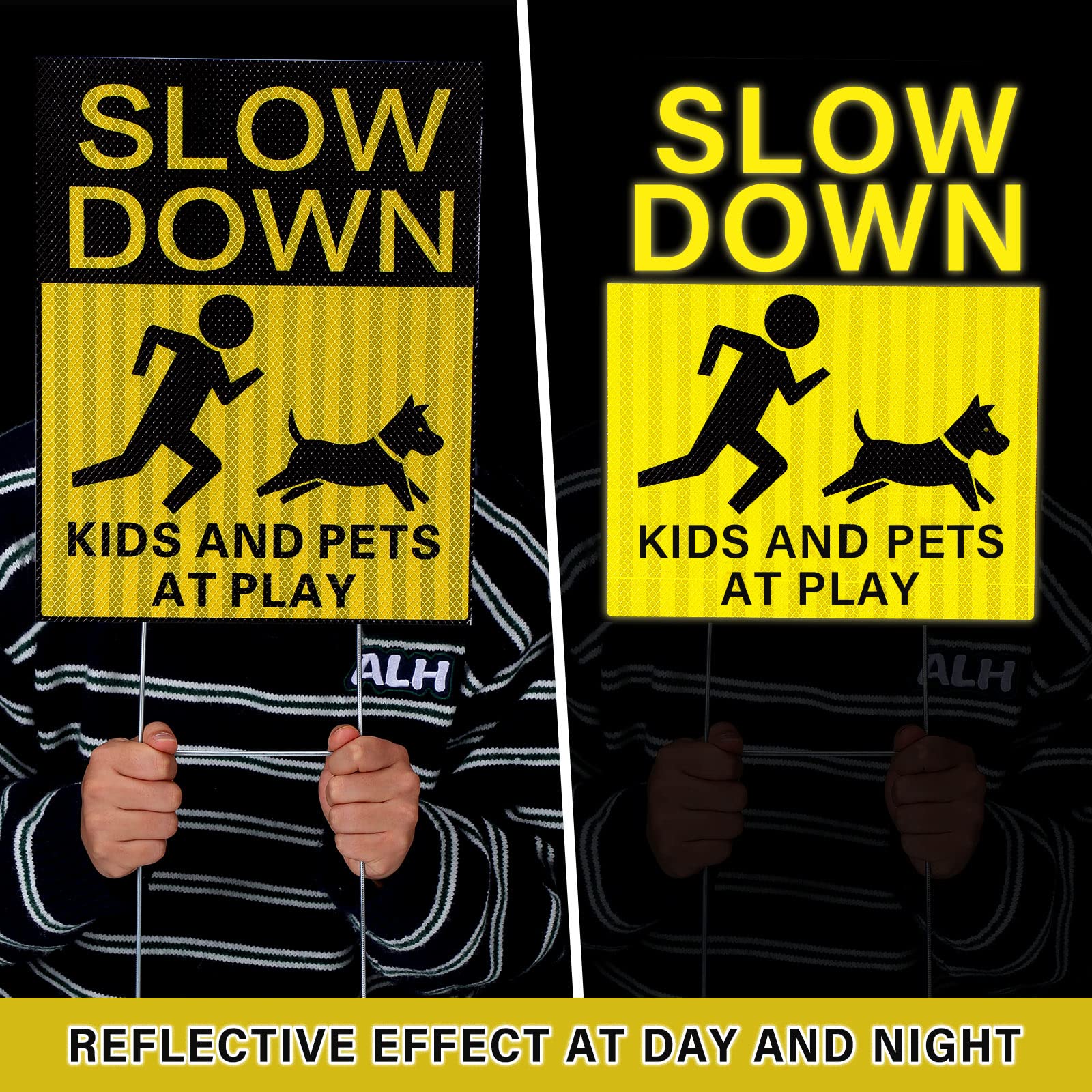 Mua 6 Pcs Reflective Kids and Pets at Play Safety Signs with Metal ...