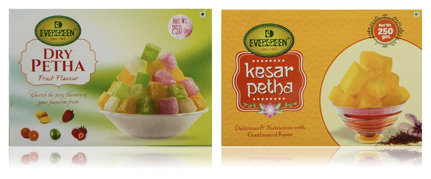 Evergreen Kesar Petha and Dry Petha Fruit Flavor, 250 g (Pack of 2 ...