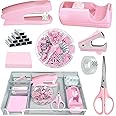 Amazon.com : Pink Office Desk Accessories, Pink Office Supplies Set ...