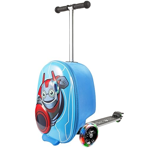 KIDDIETOTES Hardshell Kids Suitcase Scooter - Airline Approved Suitcase ...