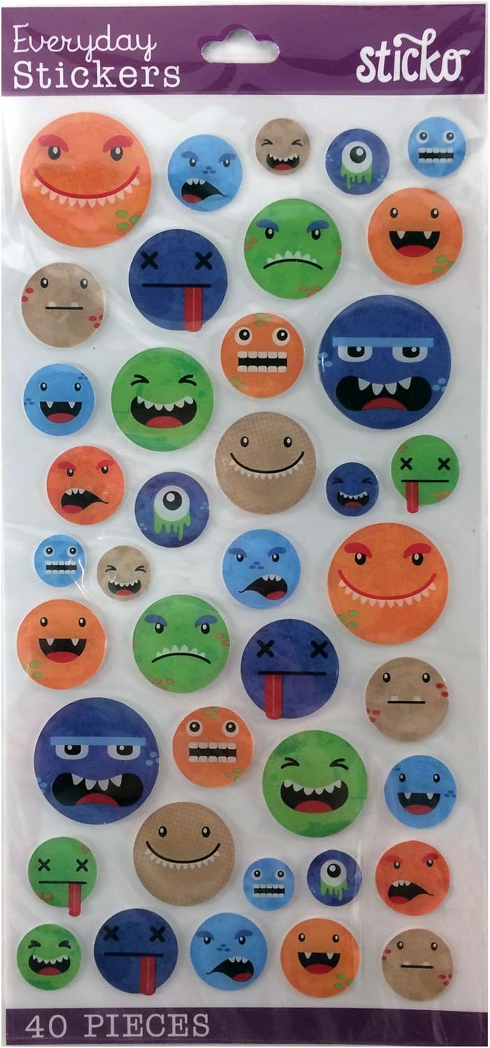 Amazon.com: Sticko Everyday Faces Stickers 40 Pieces