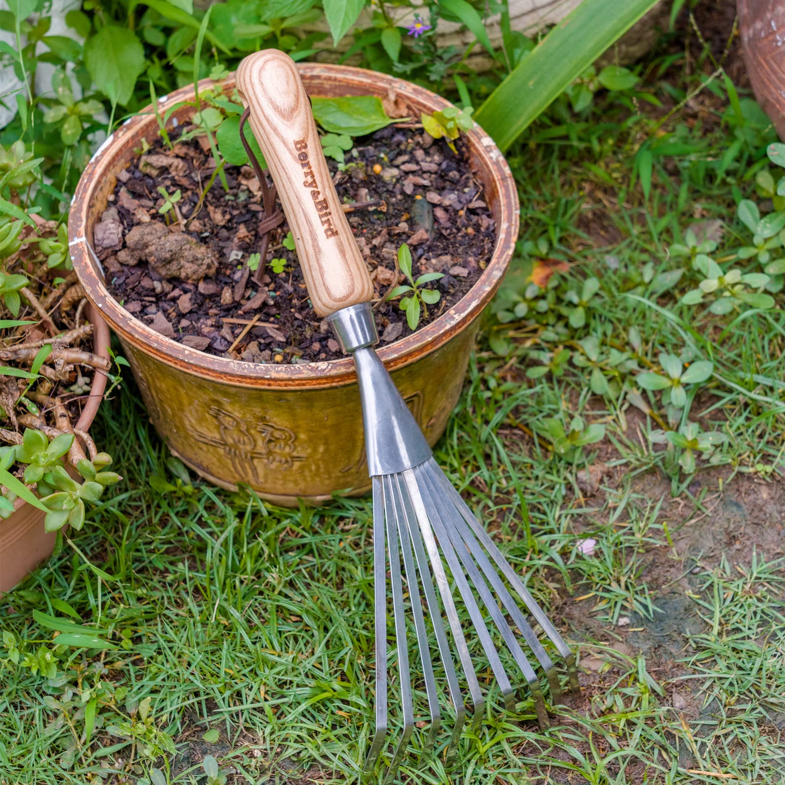 Mua Berry&Bird Leaf Rake with Short Handle, 37.3 cm Stainless Steel ...