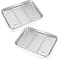 Amazon.com: P&P CHEF Toaster Oven Pans with Racks Set of 2, Stainless ...