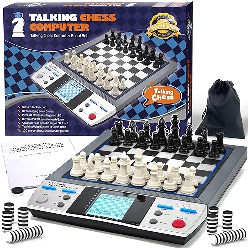 iCore Electronic Chess Set Pro Black: Talking Tutor, Learning Tactics ...