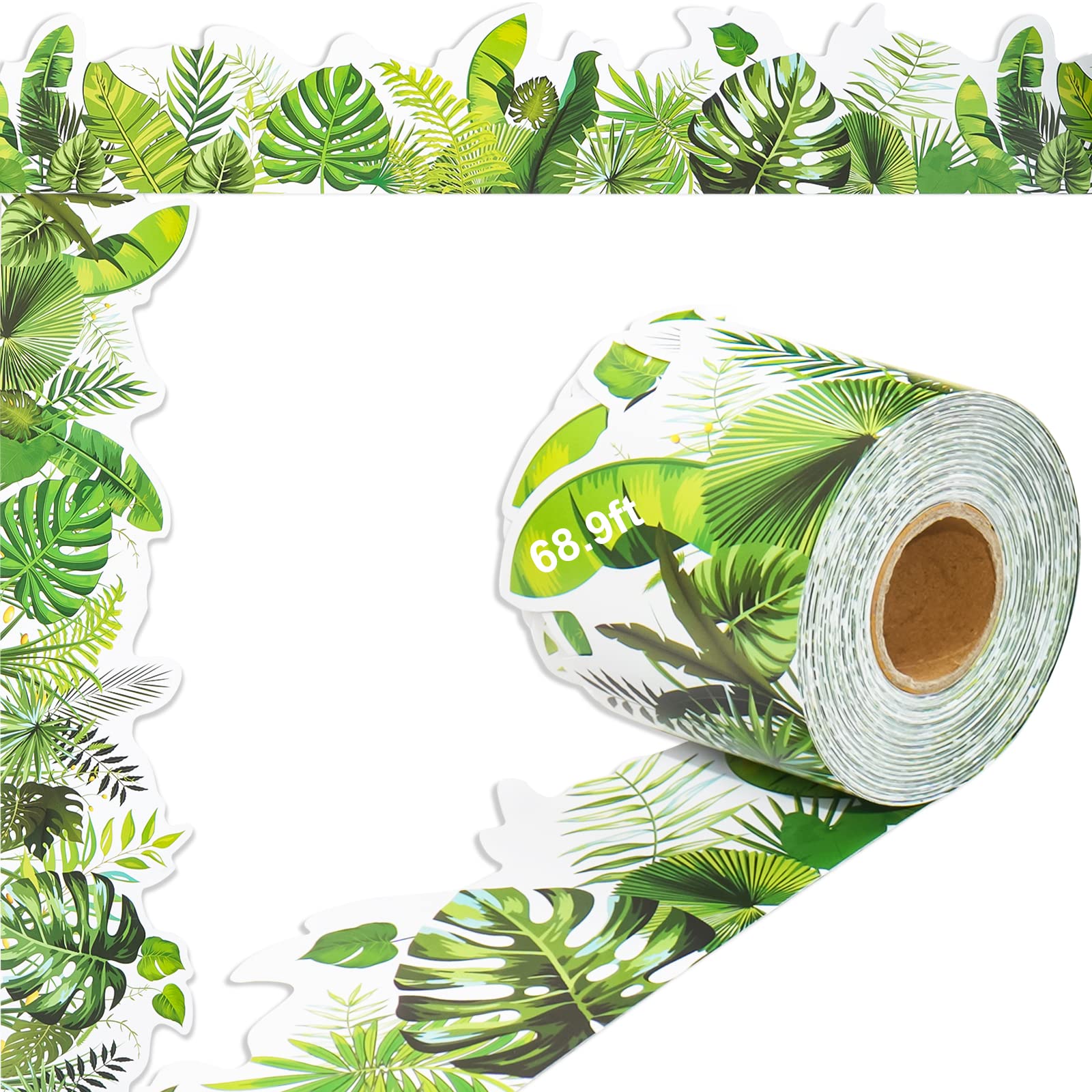 KHayRovies 69 Ft Tropical Leaves Bulletin Board Borders, Two-Sided ...