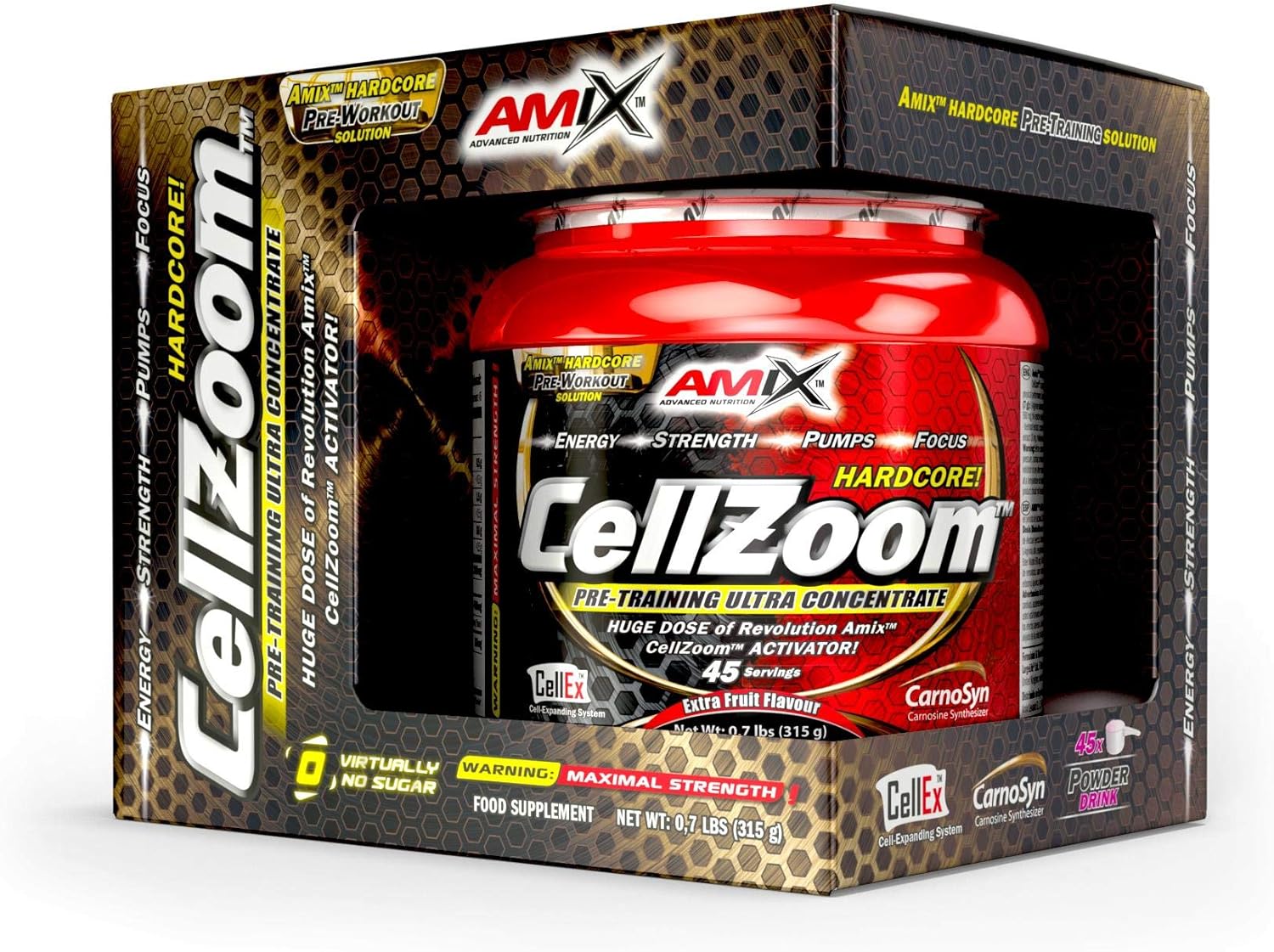 Amix Cell Zoom Fruit Punch Pre Training Hardcore Activator Supplement ...