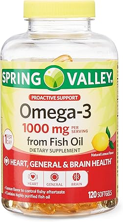 Amazon.com: Spring Valley Omega-3 1000mg from Fish Oil Dietary ...