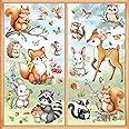 Amazon.com: DeCalMile Woodland Animals Double Sided Window Clings ...