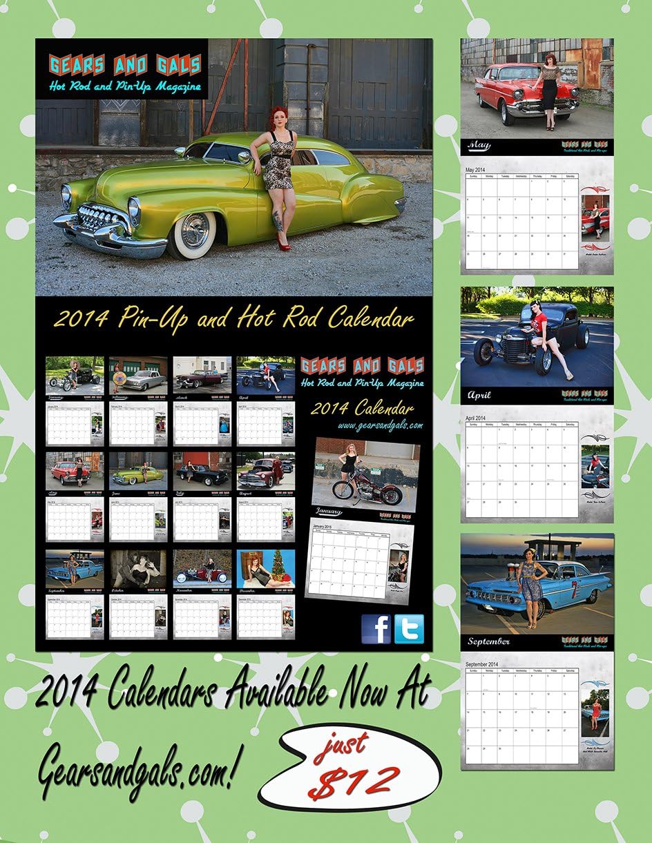 Amazon.com: Hot Rod and Pin-up 2014 Calendar By Gears and Gals Magazine ...