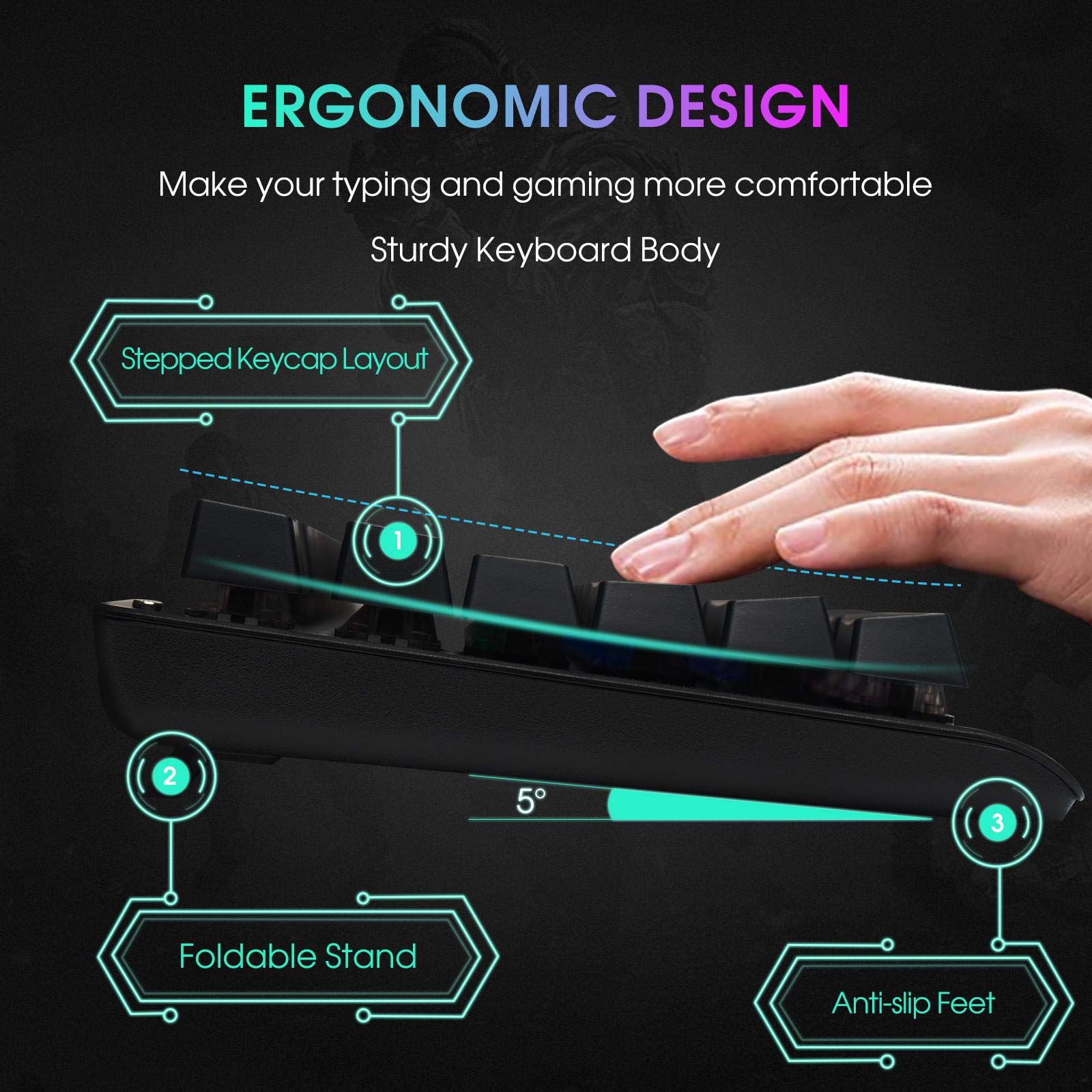 Mua E-YOOSO Mechanical Keyboard K600 Blue Switches 104 Keys Gaming ...
