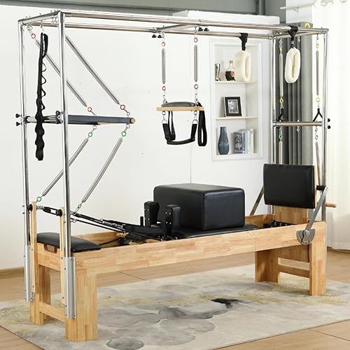 Pilates Reformer Combo Studio Oak Reformer with A Trapeze Tower Table ...