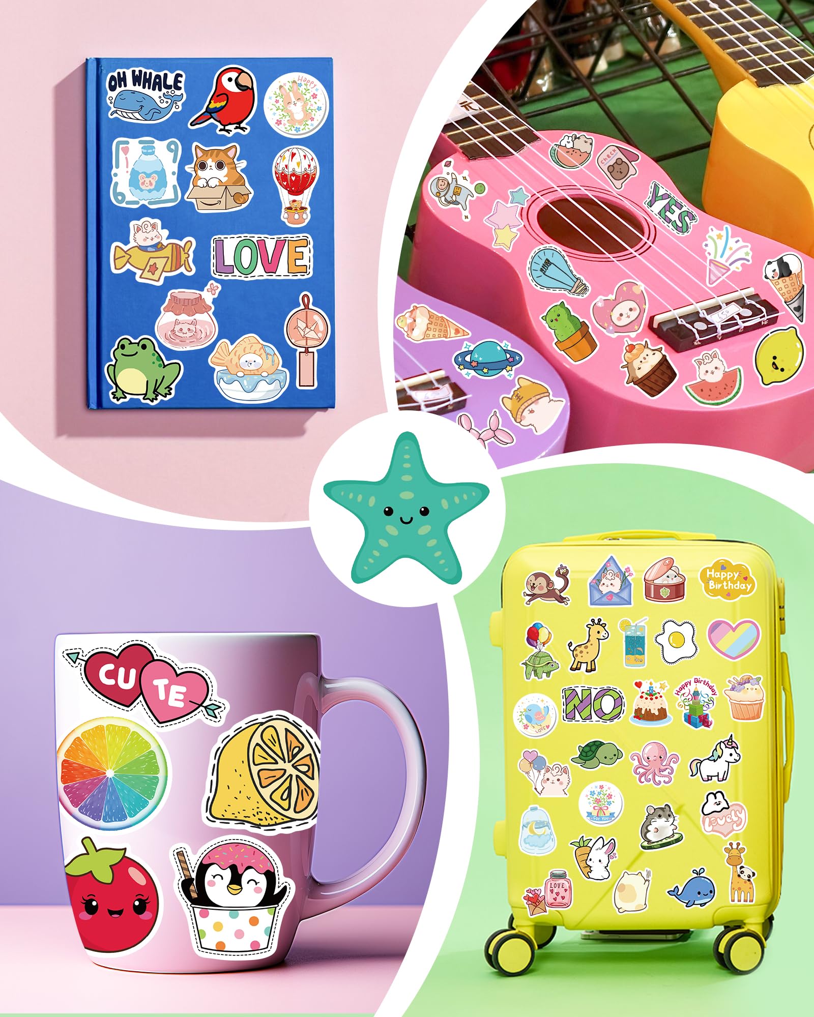 Mua kecristv 100 Pcs Cute Waterproof Vinyl Laptop Stickers for Kids ...