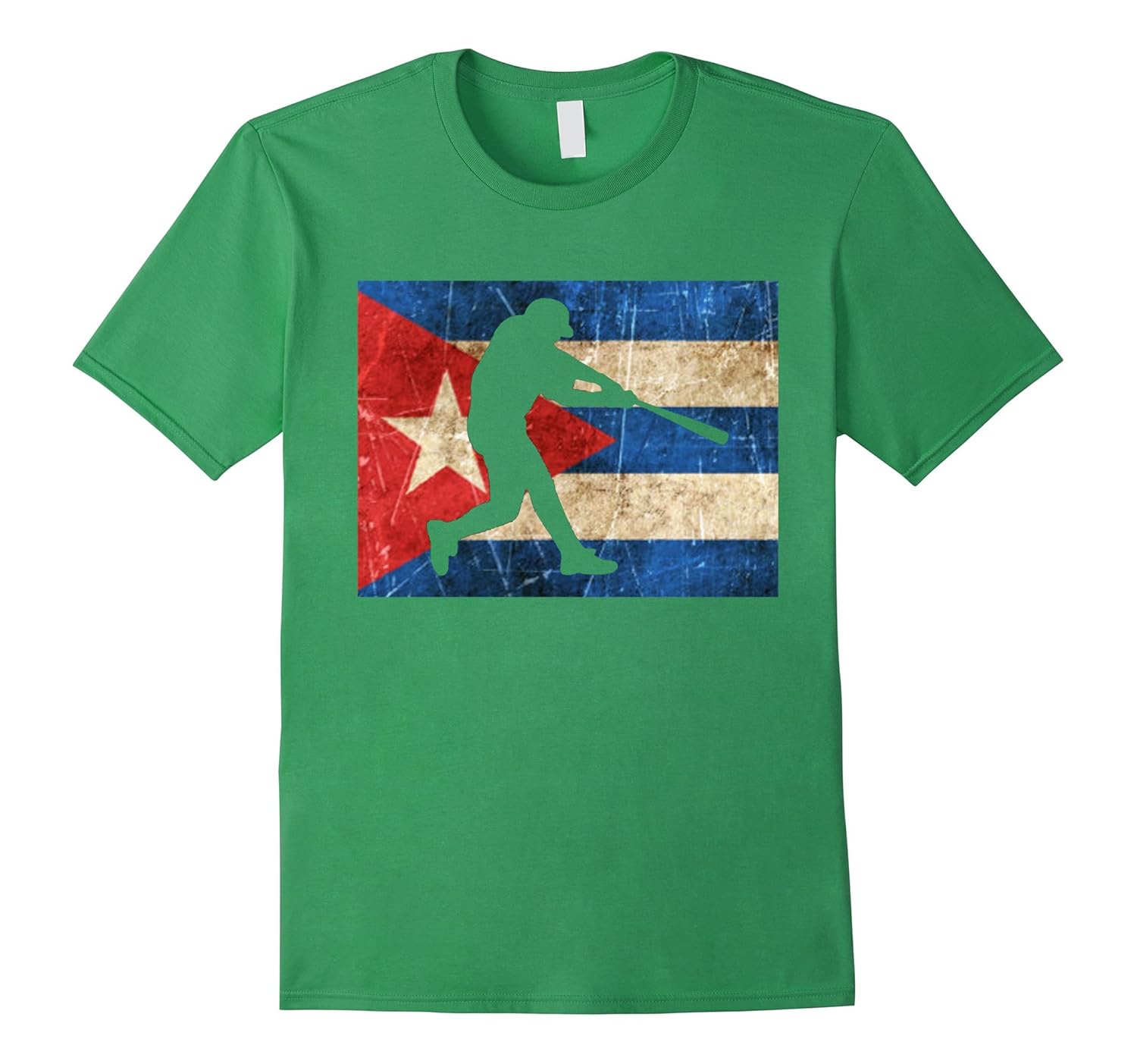 Distressed Cuba Baseball Flag T-Shirt Cuban Baseball Pride-4LVS ...