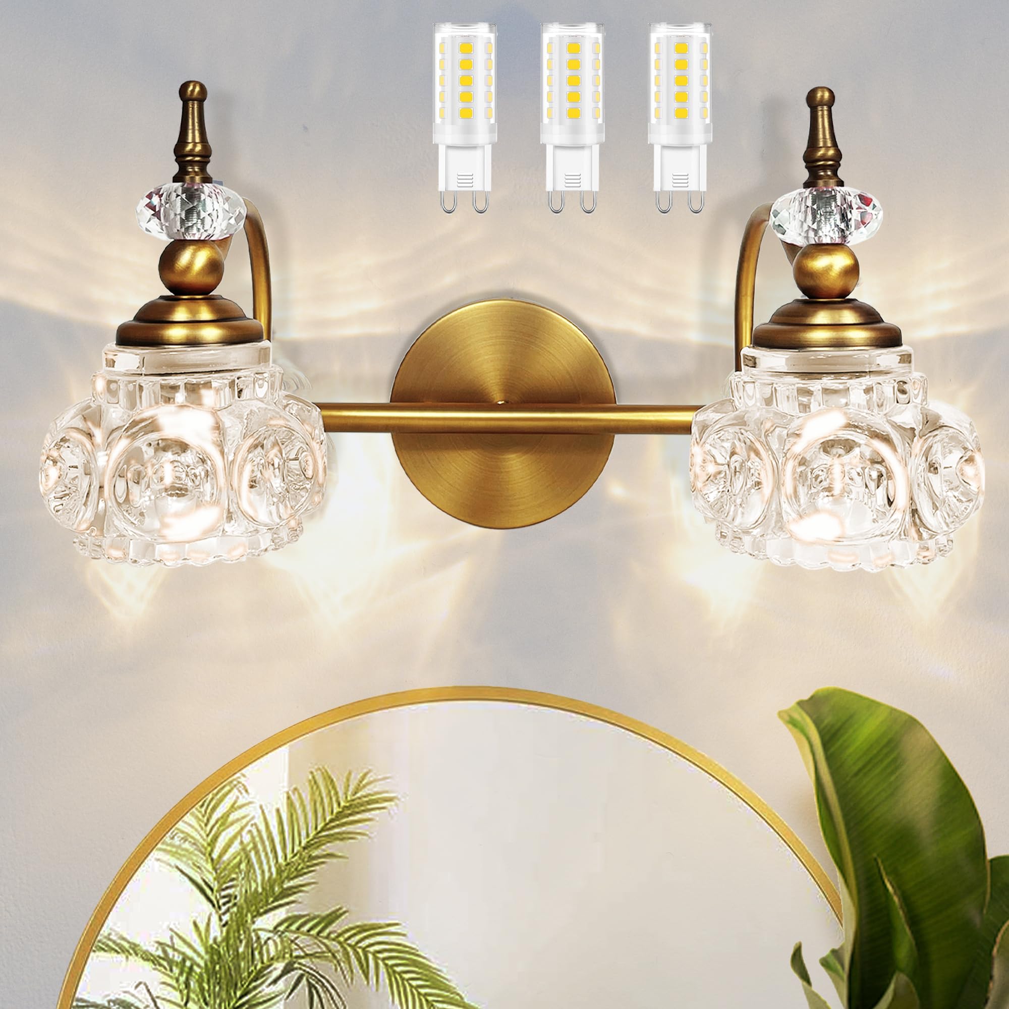 Montex Vintage Bathroom Vanity Light Fixture 2 Lights Matte Brushed ...