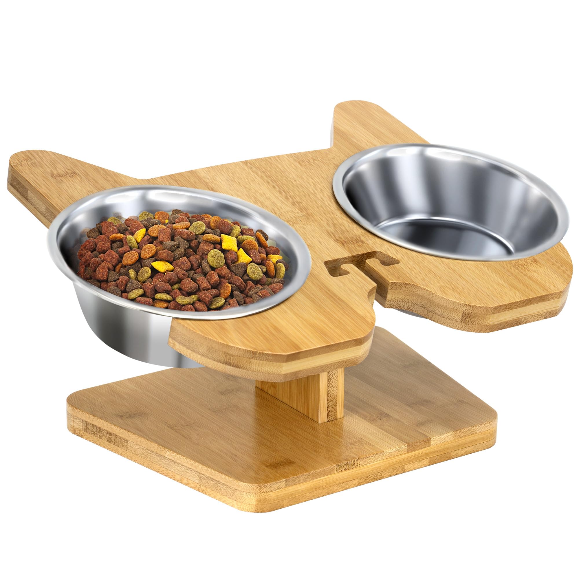 CREHNIL Slanted Angled Tilted Dog Bowls for French Bulldogs ...