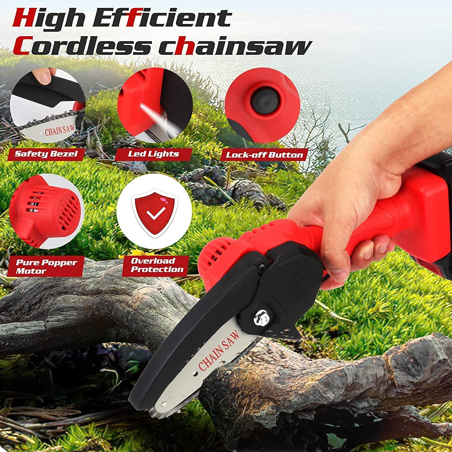 Mua BEST Mini Chainsaw, 4-Inch Cordless Chainsaw, Gardtech Battery ...