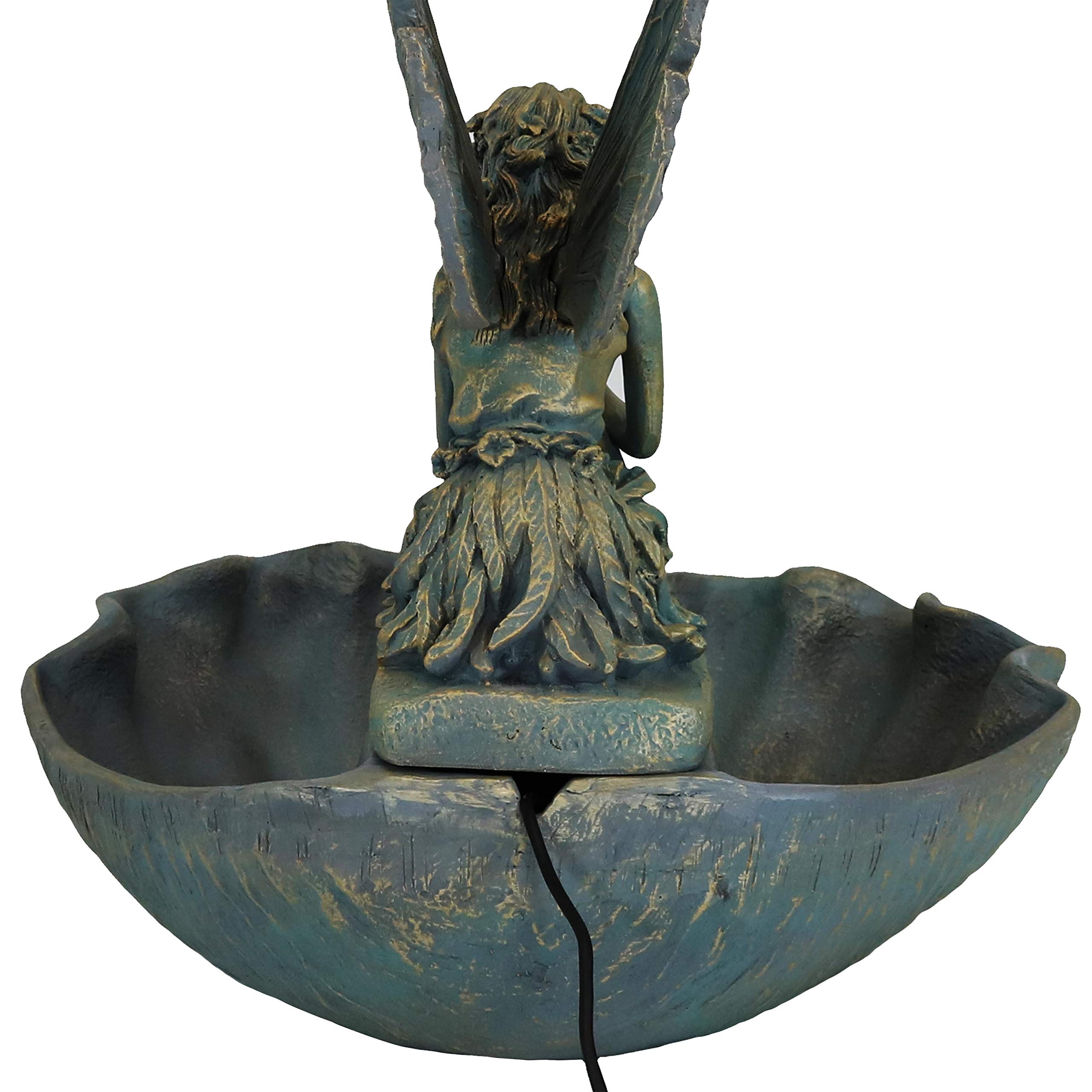 Sunnydaze 30-Inch H Fairy Shell Outdoor Water Fountain - Waterfall ...