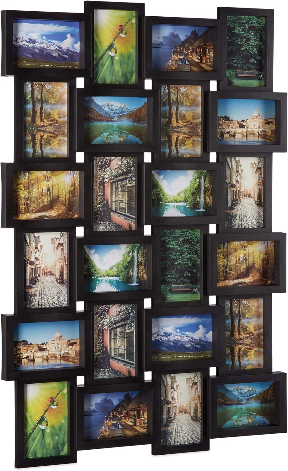 Relaxdays Picture Frame for 24 Photos, Individual Photo Collage, HxWxD ...
