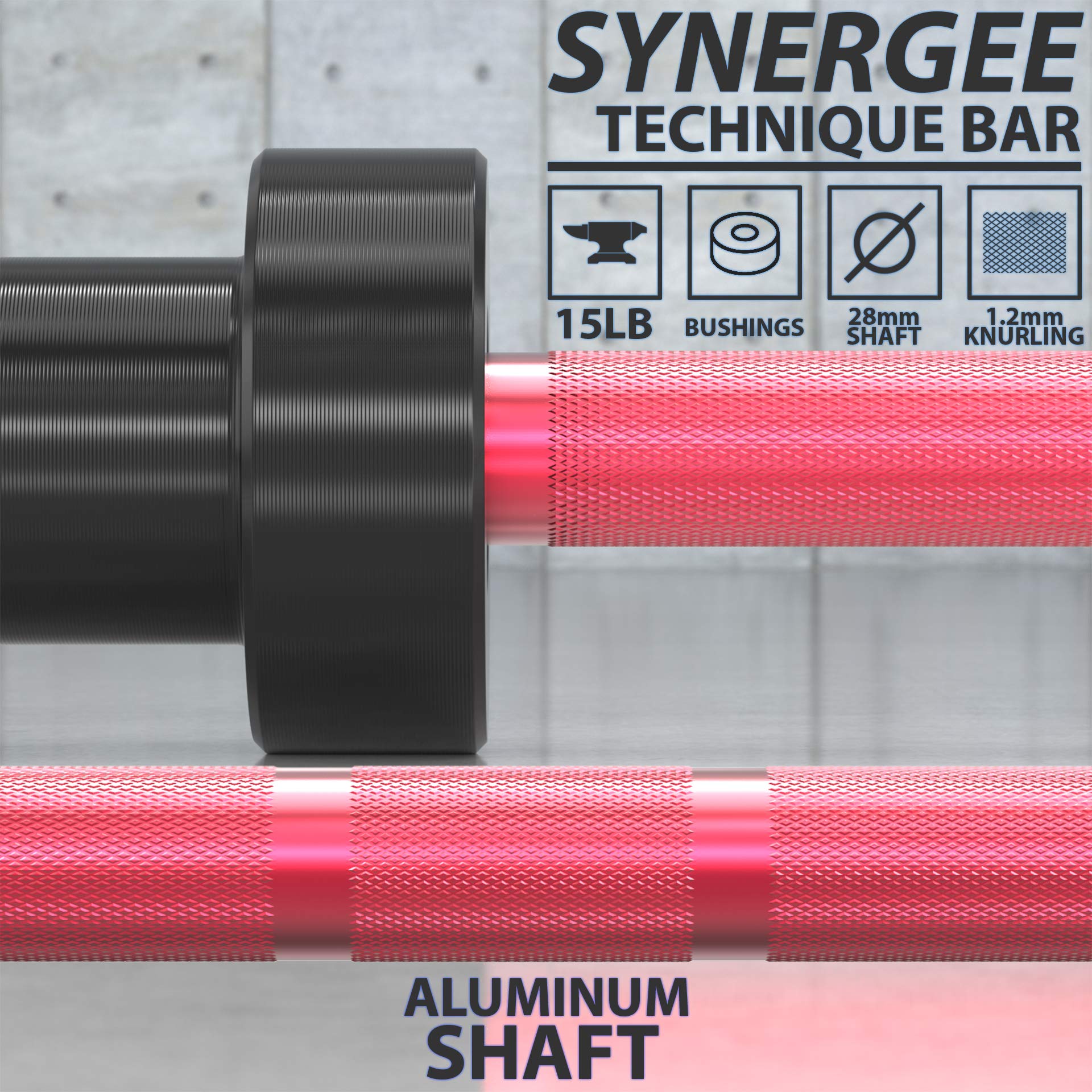Mua Synergee 15lb Technique Barbell Aluminum Bar for Form & Technique ...