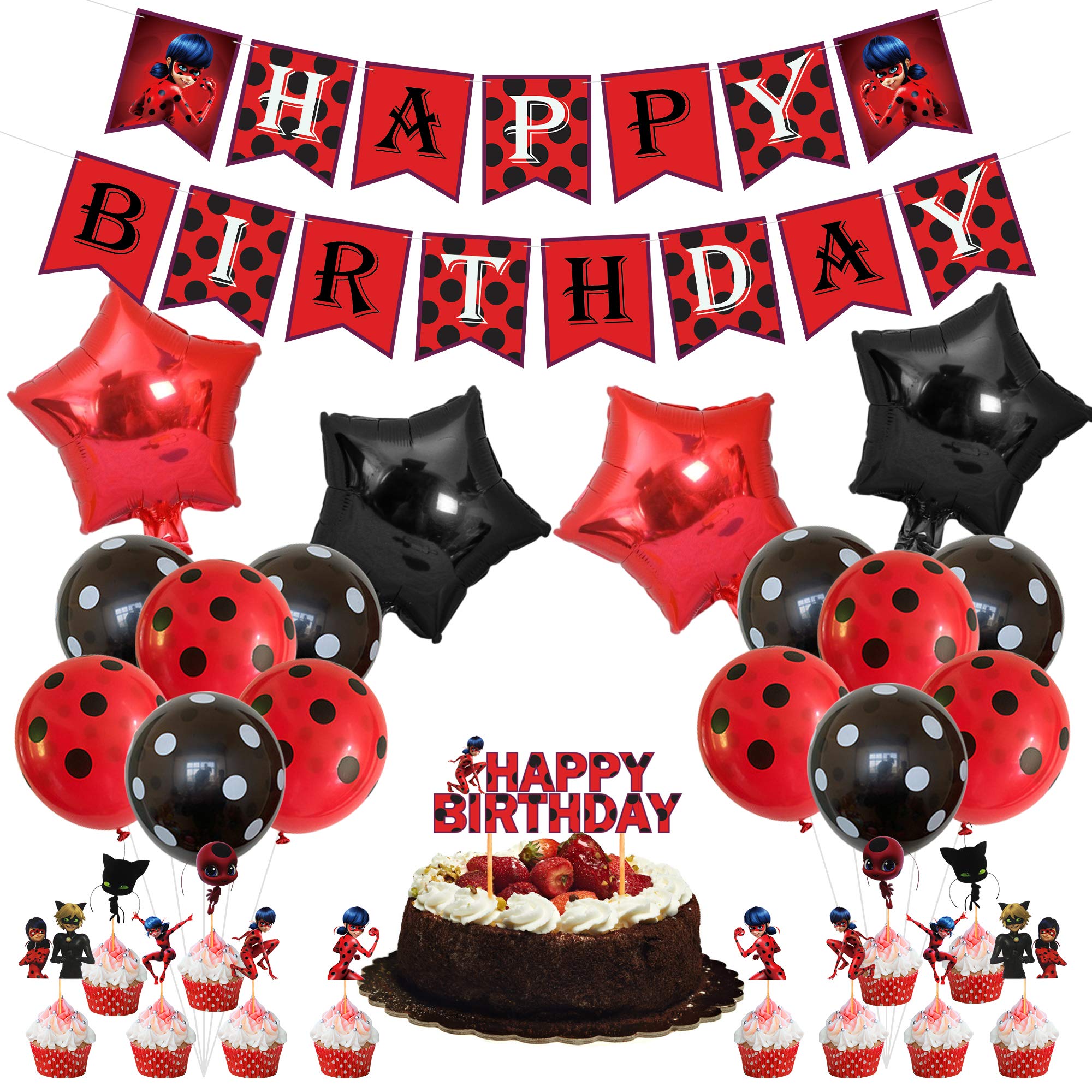 Ladybug Birthday Party Supplies Miraculous Ladybug Theme Party ...