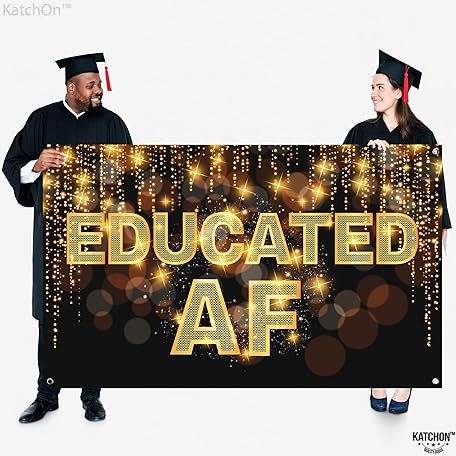 Mua KatchOn, Gold and Black Educated AF Banner - XtraLarge, 72x44 Inch ...