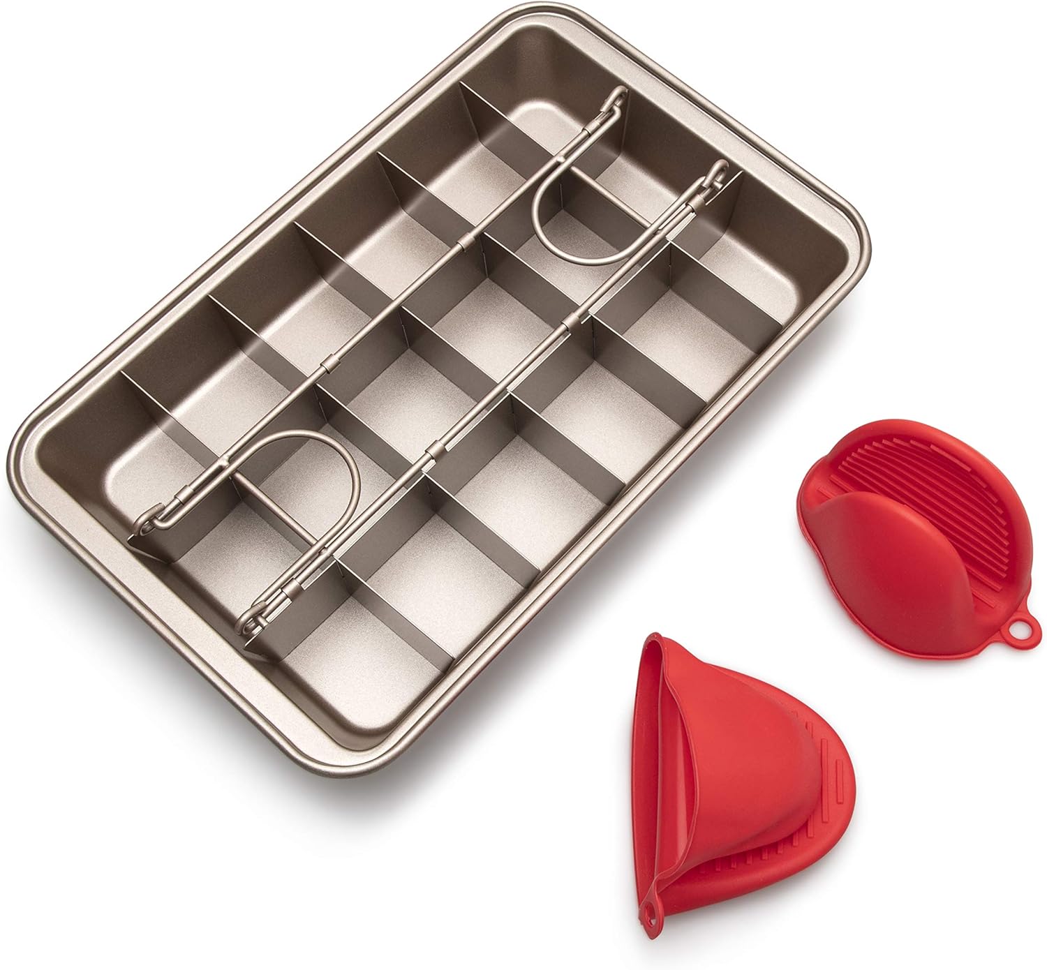 Amazon.com: Aestic Brownie Pan 8x12 inches with Built-in Divider Insert ...