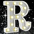 Amazon.com: LED Marquee Letter Lights, Silver Letters Glitter Alphabet ...