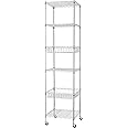 Amazon.com: Finnhomy Heavy Duty 6 Tier Wire Shelving Unit with Wheels 18x18x72-inches 6 Shelves ...