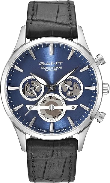 Gant Mens Multi dial Quartz Watch with Leather Strap GT005001: Amazon ...