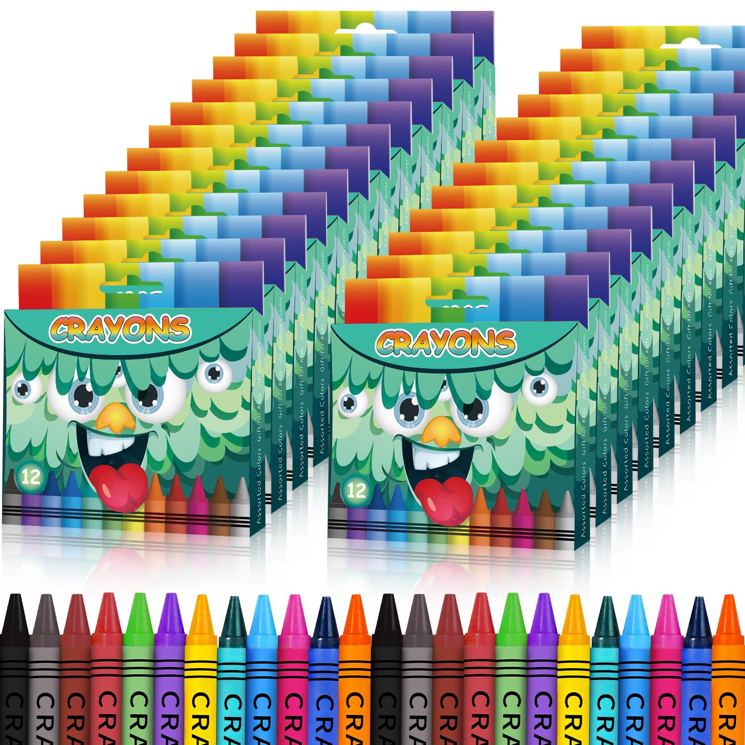Kalysky Crayons Bulk 24 Crayon Packs with 12 Assorted Colors,Crayons ...