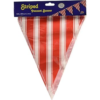 Amazon.com: Striped Pennant Banner Party Accessory (1 count) (1/Pkg ...