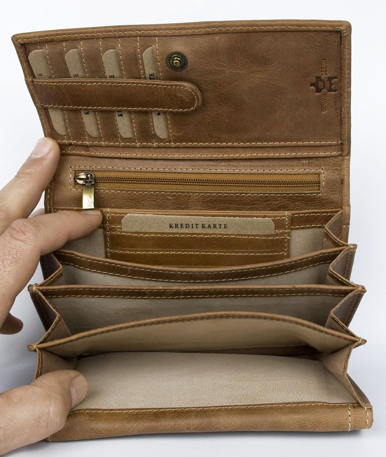 Glazed genuine leather wallet Pedro whole made of a strong leather ...