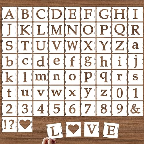 3 Inch Alphabet Letter Stencils, 65 Pcs Reusable Plastic Letter Number ...