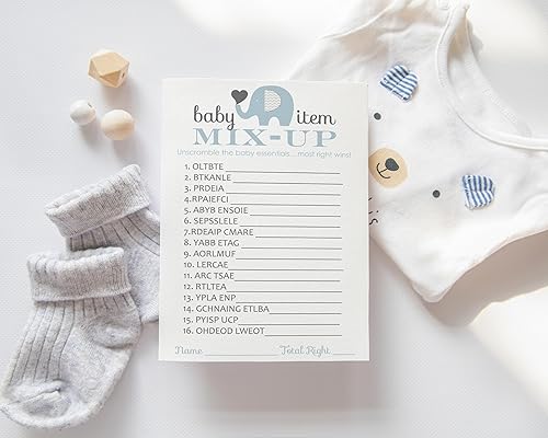 Elephant Baby Shower Word Scramble Printable Elephant Themed Baby