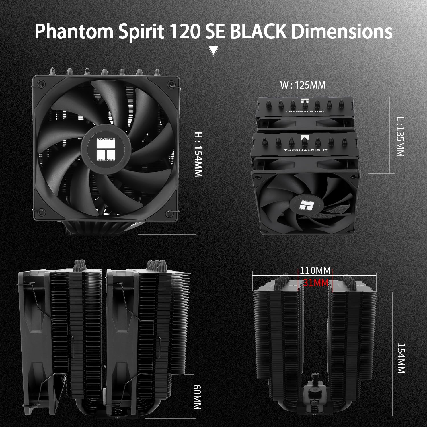 Mua Thermalright Phantom Spirit 120 SE Black CPU Cooler,Dual TL-C12B V2 PWM Fans and Double ...