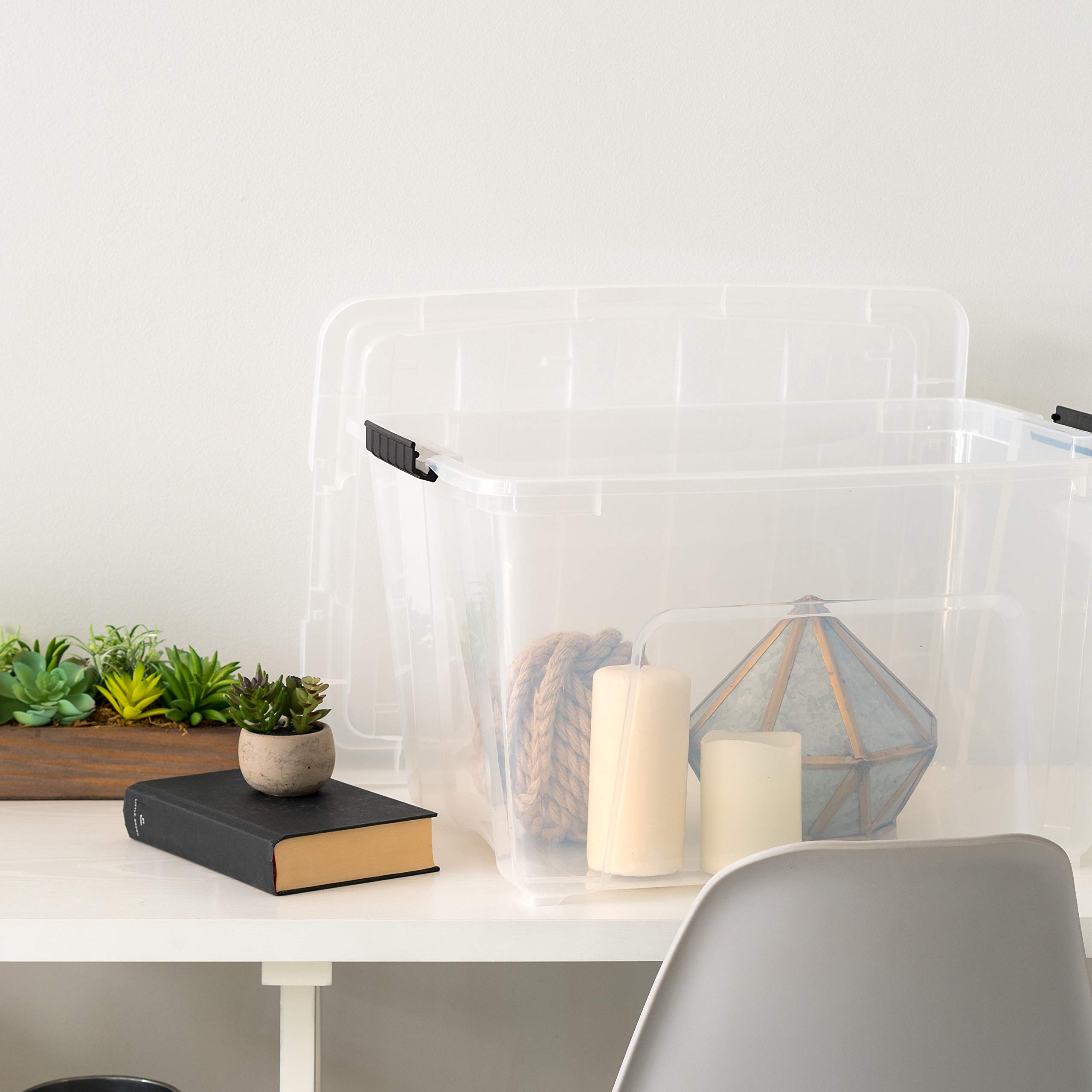 Mua IRIS USA 54 Qt Stackable Plastic Storage Bins with Lids, 6 Pack ...