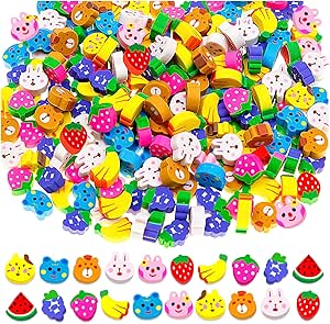 YGAOHF Mini Animal Fruit Erasers, 120 Pack, Multicolor, Rubber, Mini ...