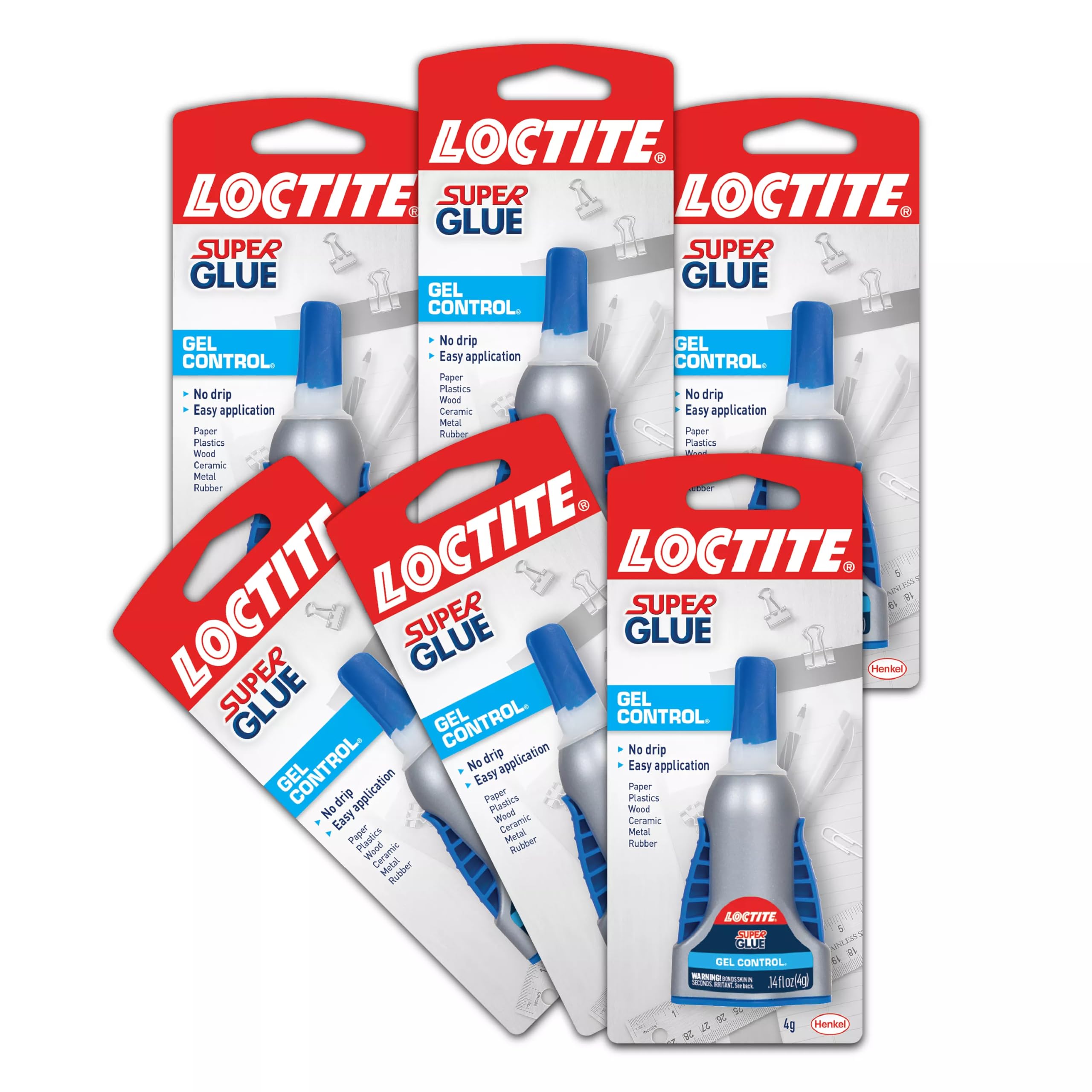 Loctite Super Glue Gel Control, Clear, 0.14 fl oz Bottle, 3 Pack ...