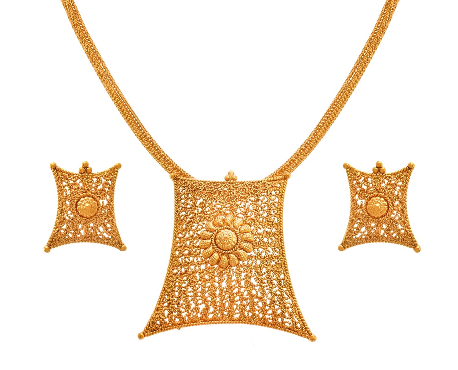 Buy JFL - Jewellery for Less Real Gold Filigree Work Jali Design One ...