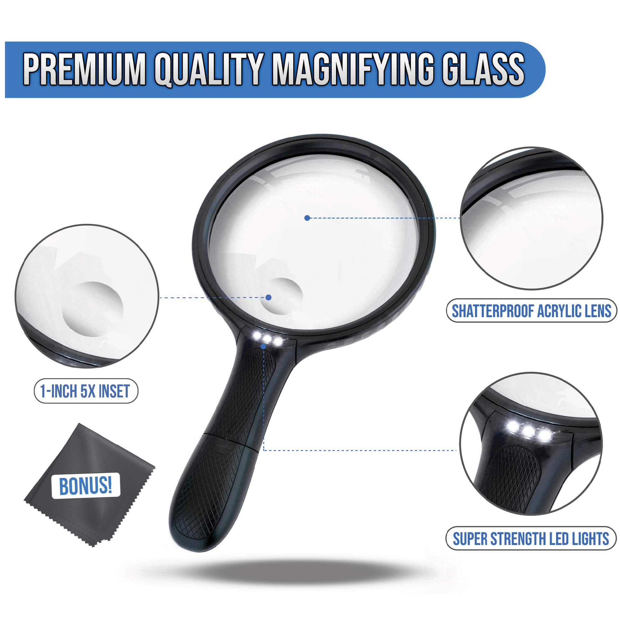Mua iMagniphy Premium Extra Large Shatterproof Magnifying Glass ...
