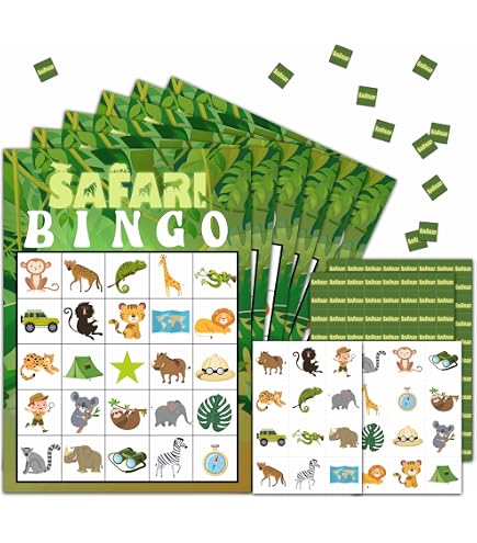 Jungle Baby Shower Bingo Template