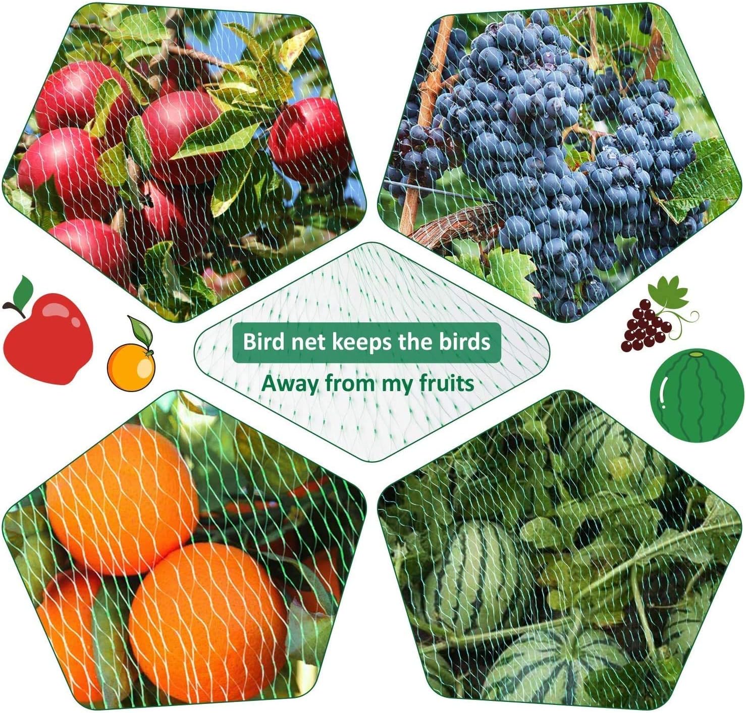 Green Anti Bird Protection Net Mesh Garden Plant Netting 1.5×1.5 cm ...