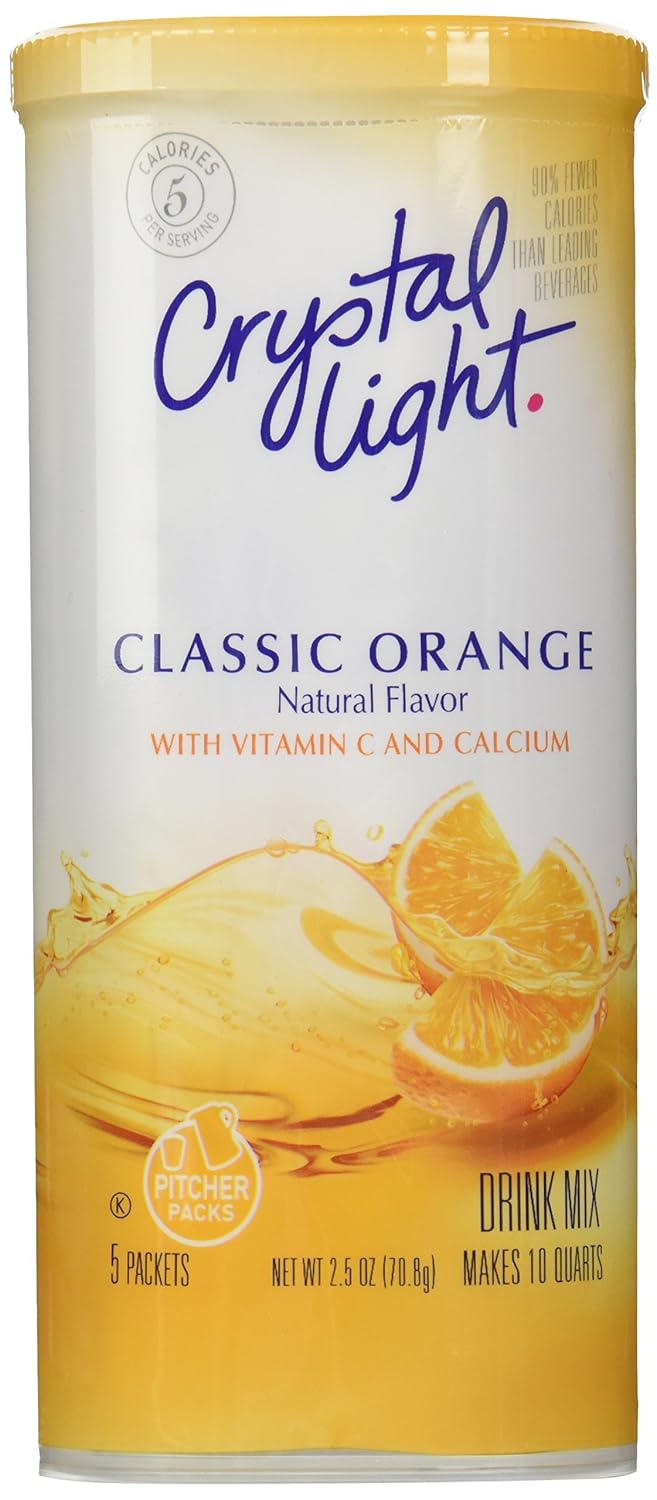 Crystal Light Classic Orange Powdered Drink Mix, Caffeine Free, 2.5 oz ...
