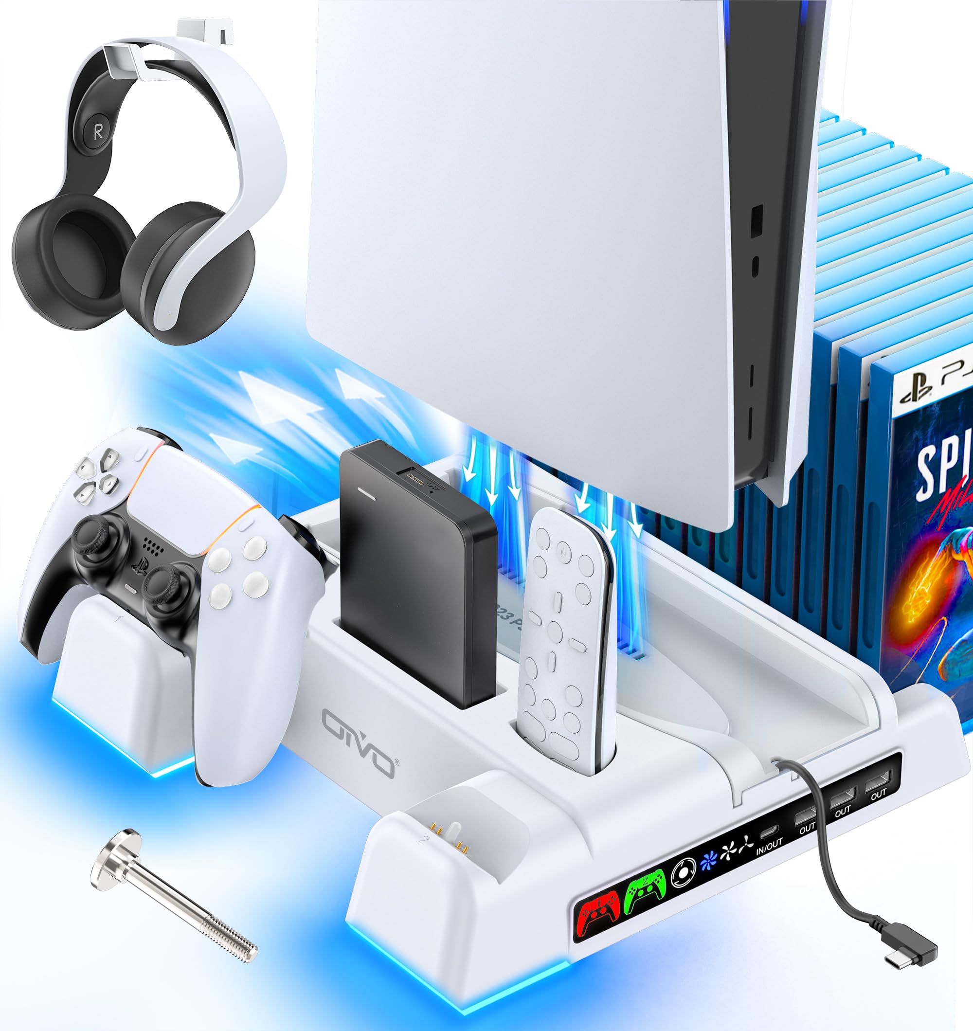 Mua PS5 / PS5 Slim Stand and Cooling Station with LED Controller ...