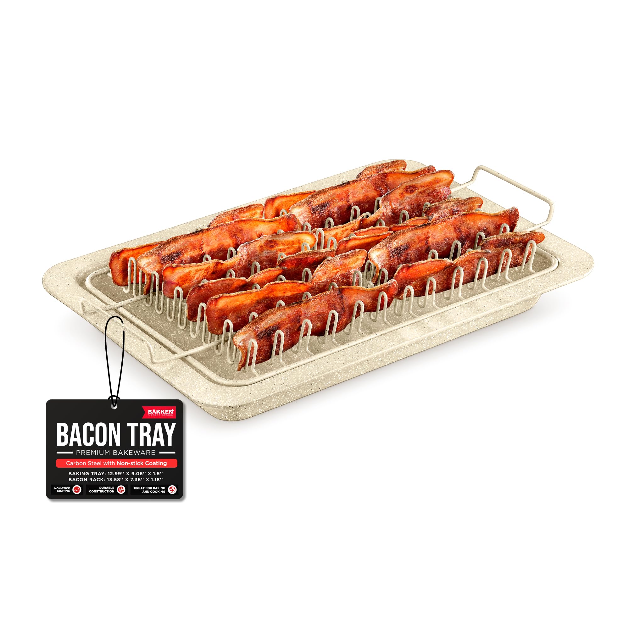 Bacon Tray - 2-Piece Set – Marble Coating - Durable, Non-Stick Cooking ...