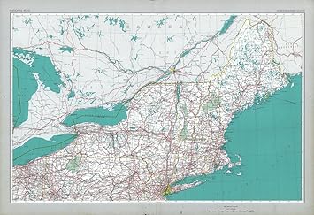 Amazon.com: Gifts Delight Laminated 35x24 Poster: Northeast US Road Map ...